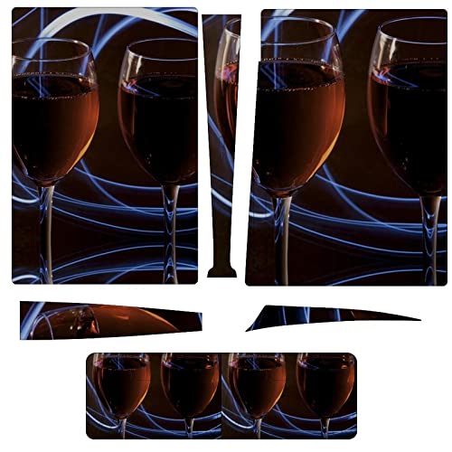 Alcohol Red Wine Full Protective Skin Cover Design Wrap Decal Sticker Compatible with PS5 Disk Version Console and Controller