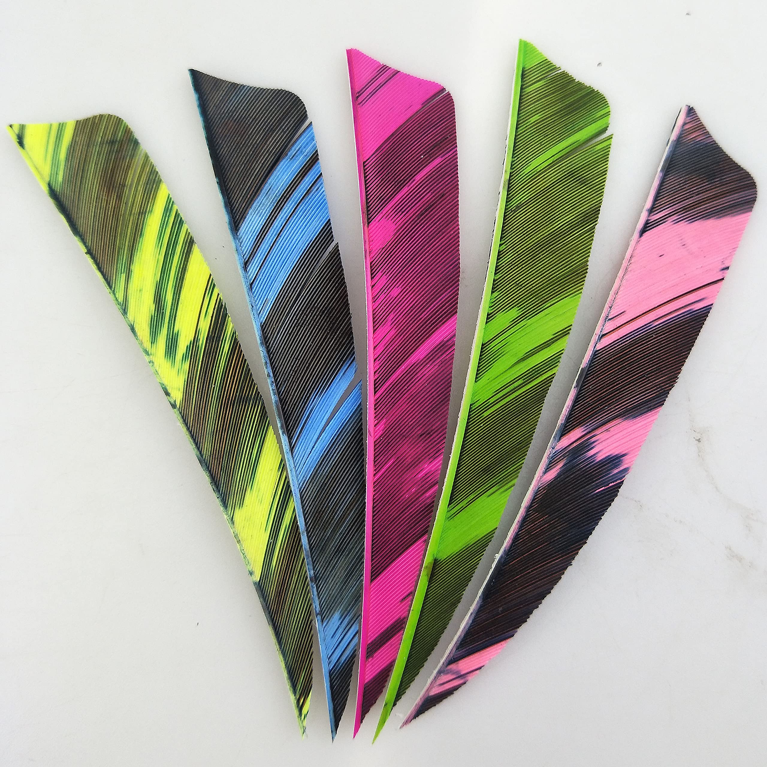 AMEYXGS 4 Inch Arrow Feather Fletching Turkey Feather Natural Arrow Vanes Shield Right Wings Vanes for DIY Arrows Accessories 50Pcs (White)