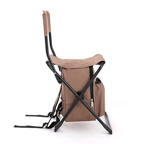 Arrowhead Outdoor Multi-Function 3-in-1 Compact Camp Chair: Backpack, Stool & Insulated Cooler, w/Bottle Holder & Storage Bag, External Pockets, Backrest, Fishing, Hiking, Heavy-Duty, USA-Based