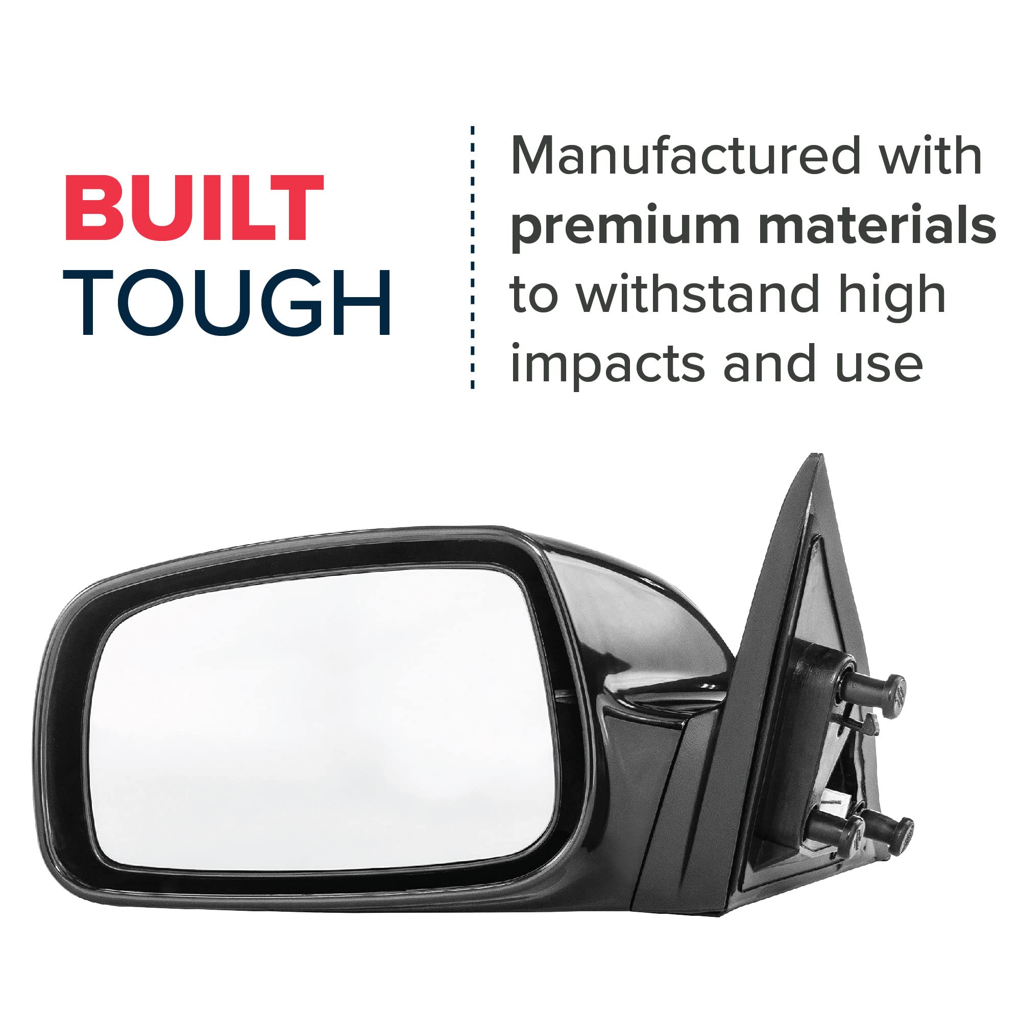 Dependable Direct Driver Side Mirror for Toyota Camry (2007 2008 2009 2010 2011) Power Adjusting Unpainted Left Non-Heated Non-Folding Outside Rear View Replacement Door Mirror - TO1320215