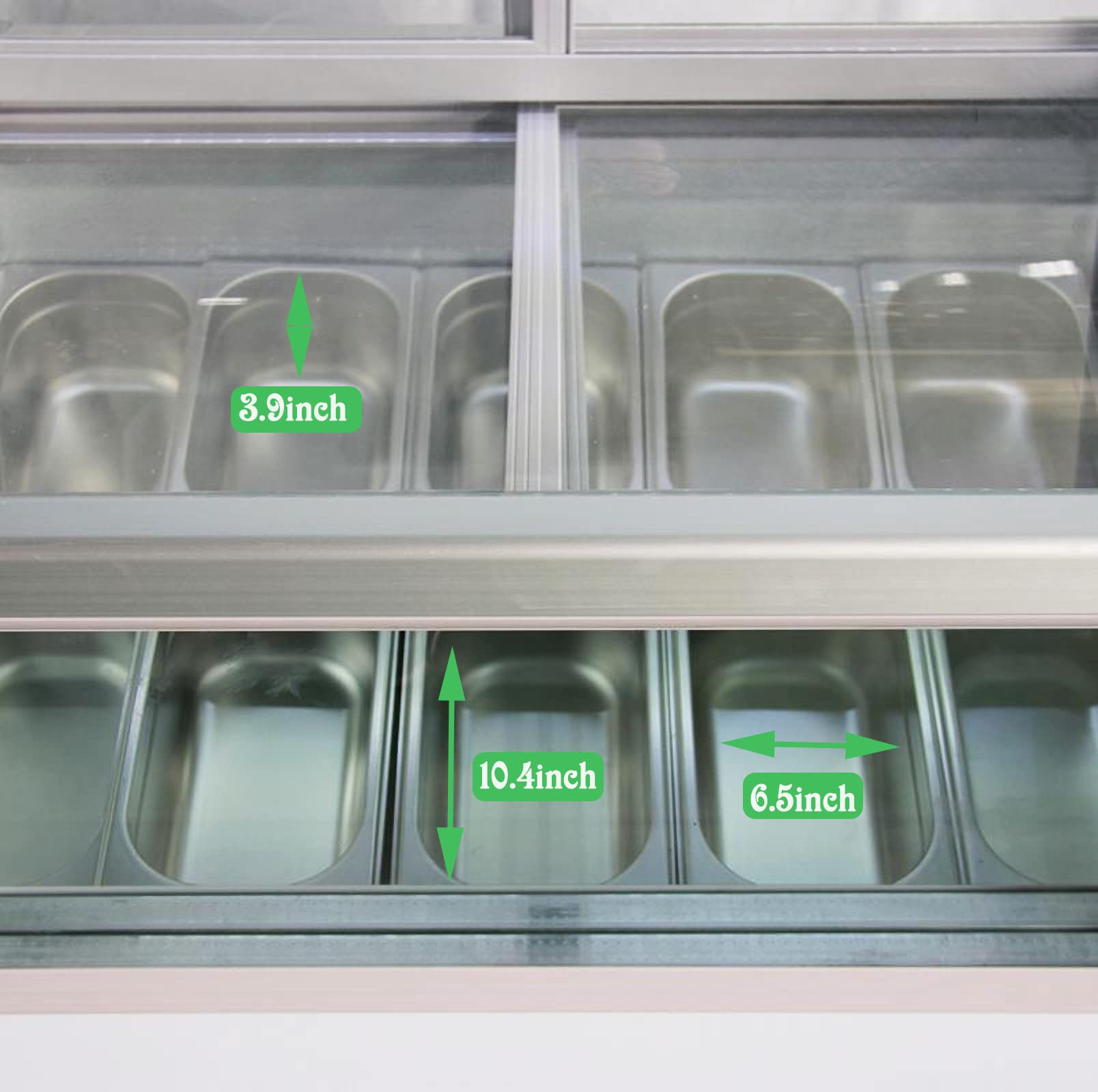 TECHTONGDA Commercial Ice Cream Chest Refrigerator Display Case Showcase Gelato Freezer With LED Light 220V 12 Pan