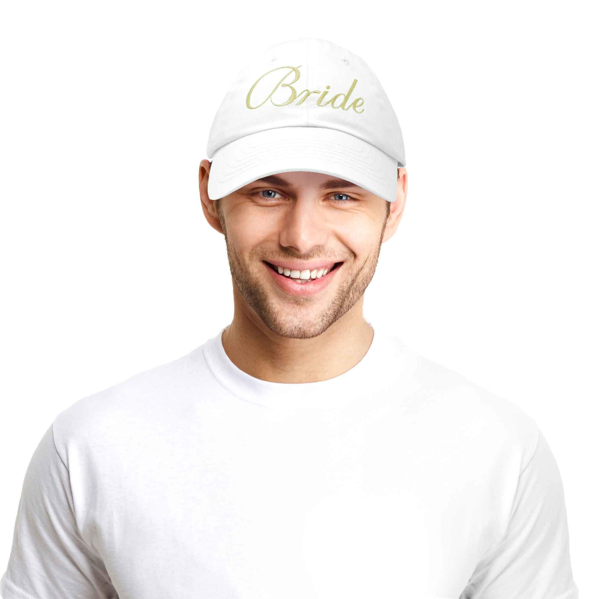 DALIX Bachelorette Party Hats Bride Squad Dad Caps Wedding Bridal Shower White