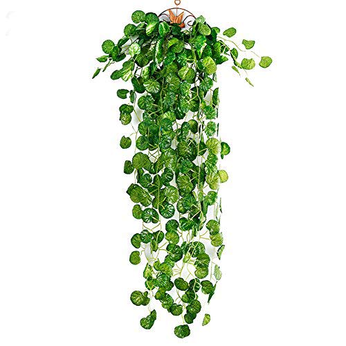 Amzanjon Artificial Ivy Vines, Artificial Fake Hanging Vine Plant Leaves Garland Home Garden Wall Decoration - 1#