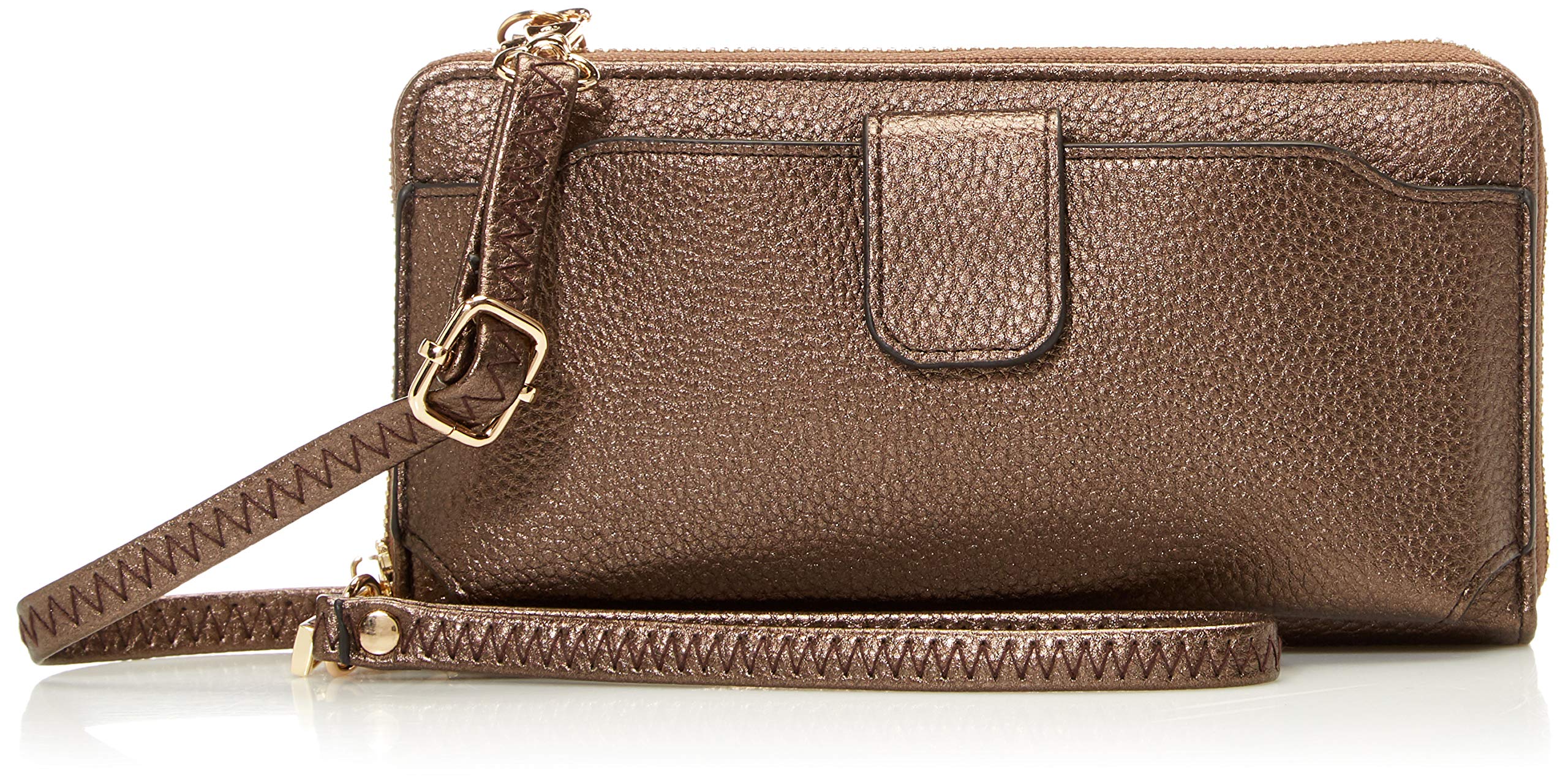 Amazon Essentials Wristlet Wallet with Cell Phone Holder Crossbody Phone bag Women Wallet (Chocolate)