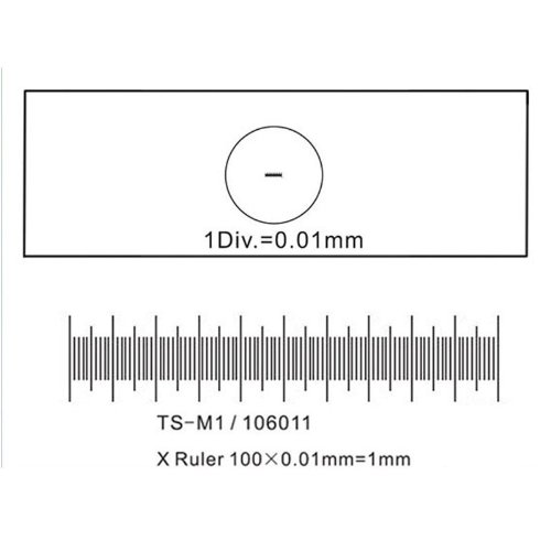 AmScope MR095 Microscope Stage Calibration Slide for USB Camera 0.01mm Stage Micrometer