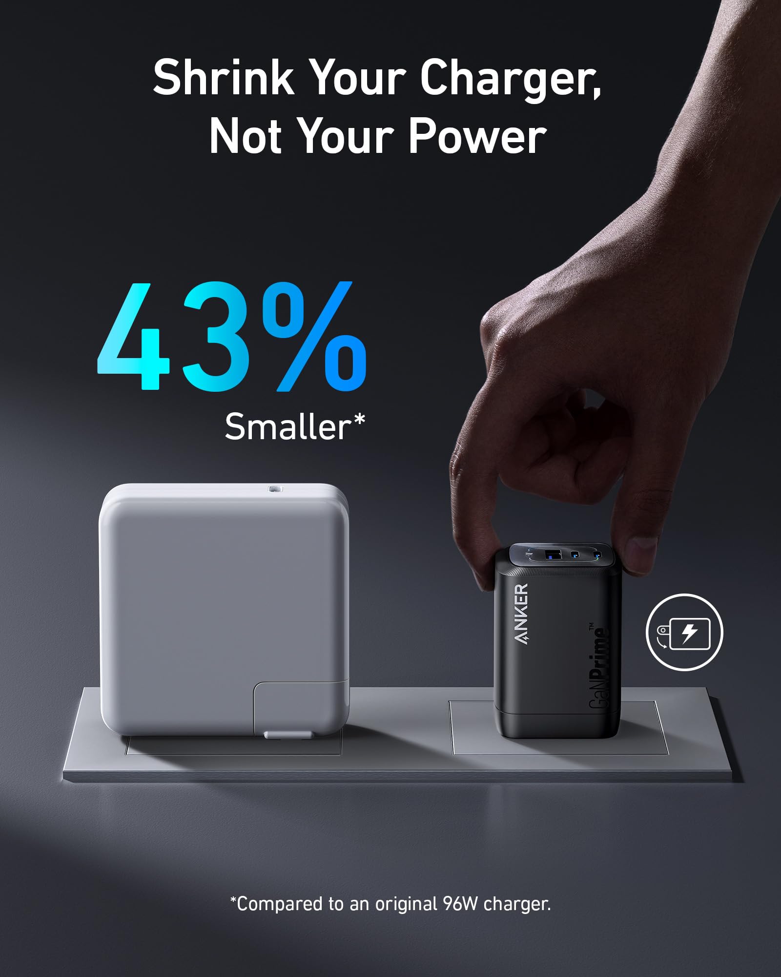 Anker Prime 100W USB C Charger, Anker GaN Wall Charger, 3-Port Compact Fast PPS Charger, for MacBook Pro/Air, Pixelbook, iPad Pro, iPhone 14/Pro, Galaxy S23/S22, Note20, Pixel, Apple Watch, and More