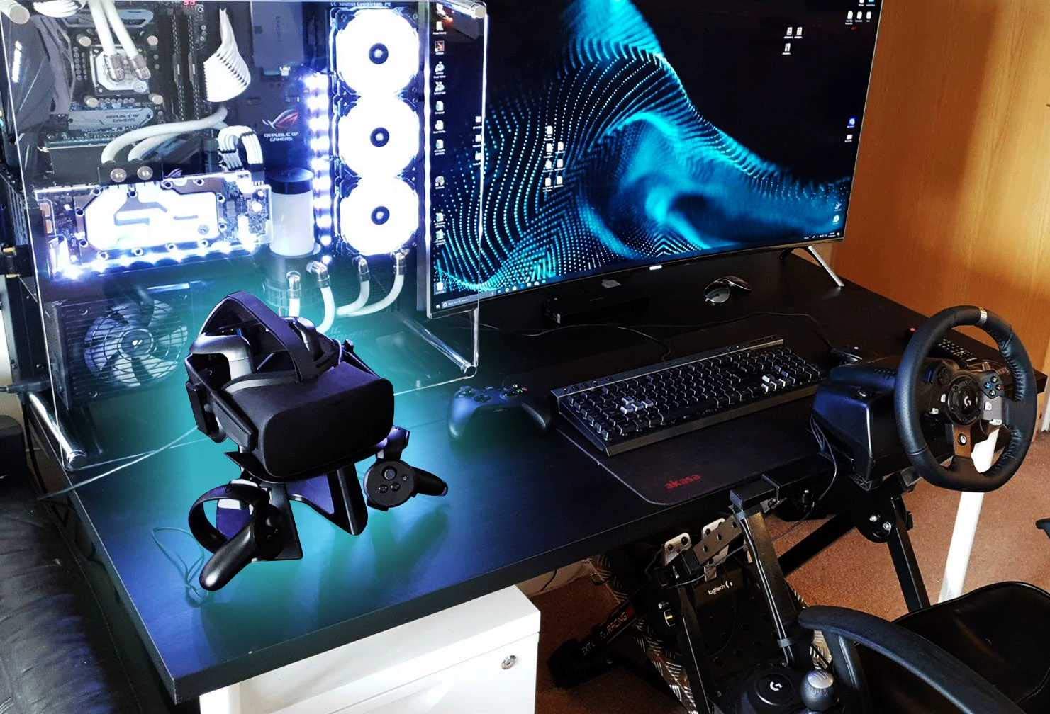 IOVROIGO VR Stand,Headset Display Holder and Controller Mount Station for Oculus Quest, Rift or Rift S Headset and Touch Controllers