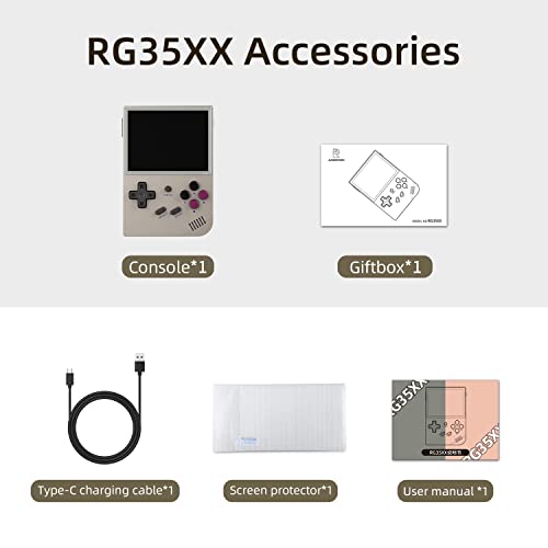 Anbernic RG35XX Retro Handheld Game Console - Dual System Linux + Garlic OS- 64Gb TF Card 6831 Built in Arcade Games - Handheld Emulator - 3.5 IPS OCA Screen 2600 Mah Battery. Plug & Play Video Games