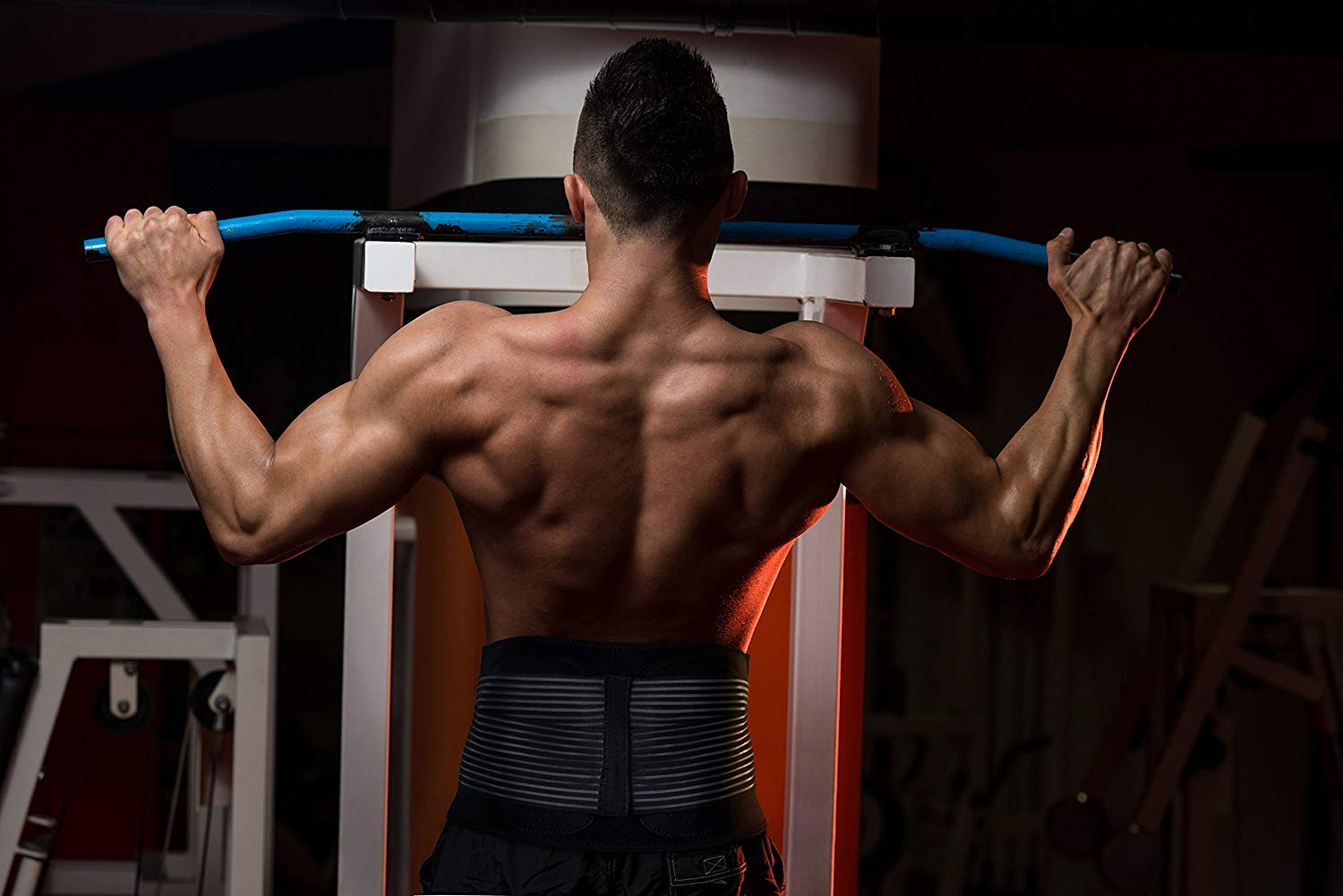AllyFlex Sports Lumbar Support Belt for Men Back Brace for Lower Back Pain Relief, Dual Lumbar Sacral Pads, Adjustable Straps and Cooling Fabric (Medium)