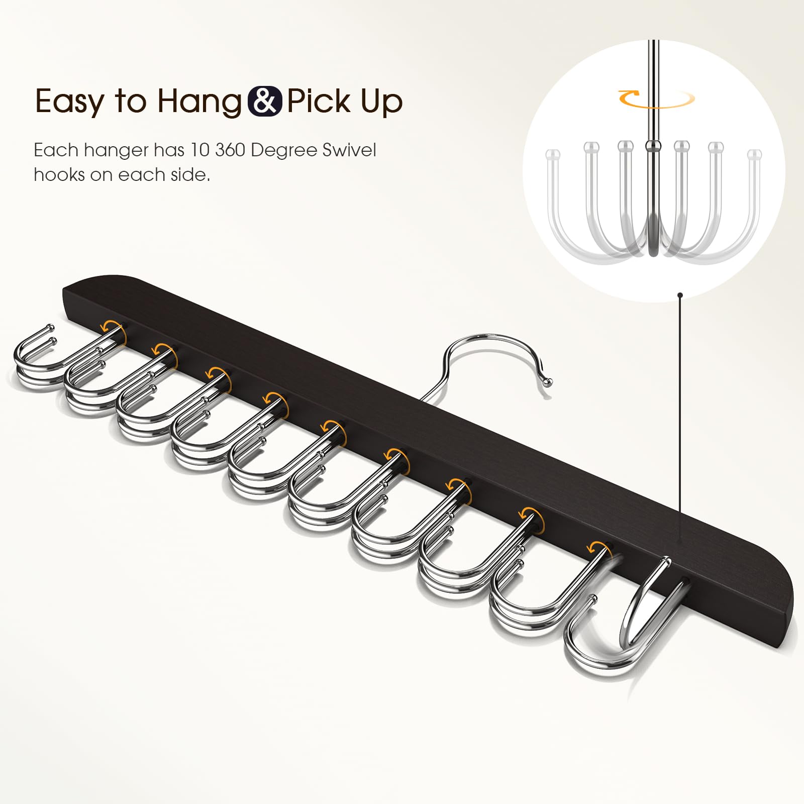 Bra Hanger 20 Hooks,Tank Top Hanger Space Saving,Closet Organizers and Storage,Bra Hangers for Closet Organizer,Organization and Storage for Sport Bras,Camisoles,Bathing Suit,Belt,Tie,etc,1 Pack,Black