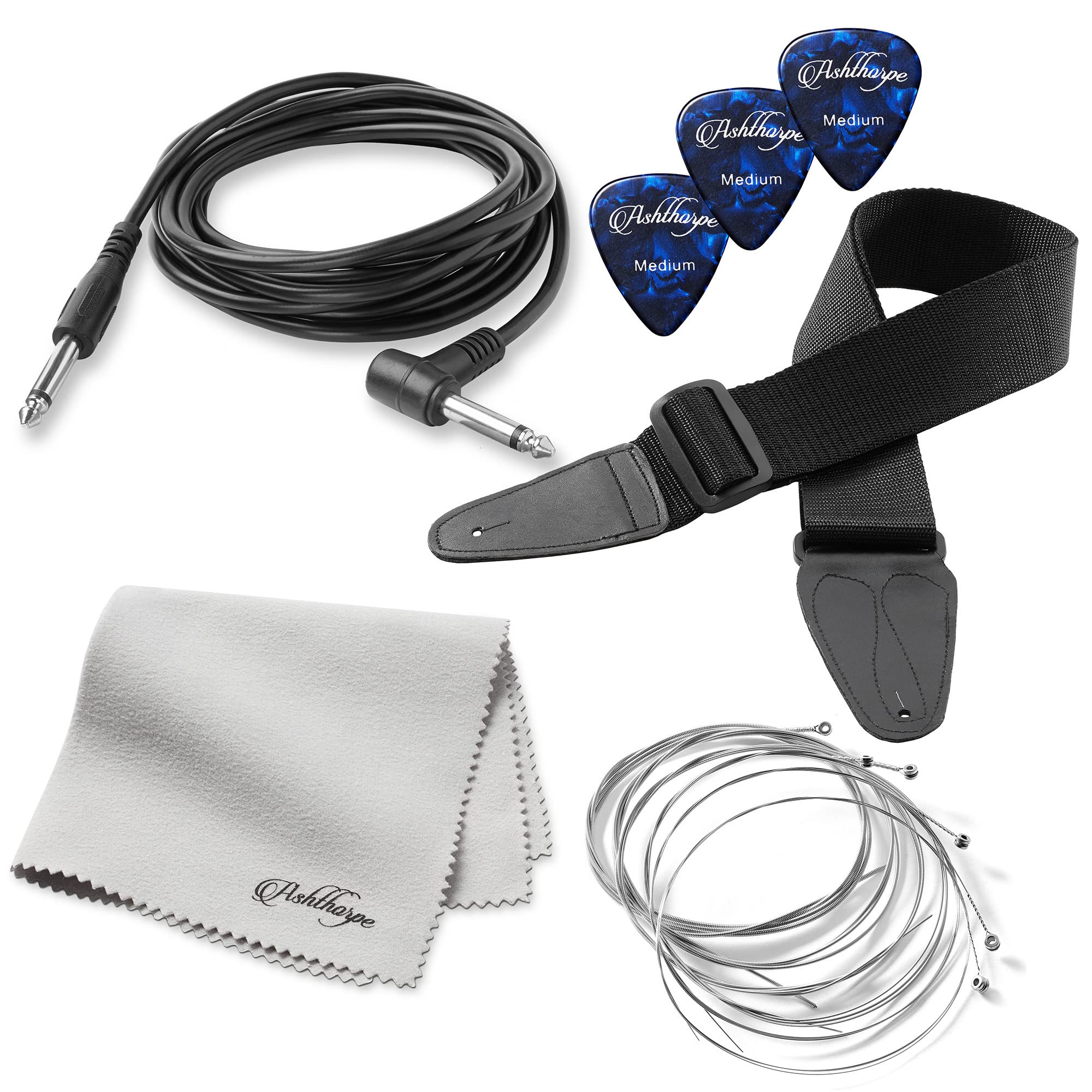 Ashthorpe 39-Inch Left Handed Electric Guitar (Blue-Black), Full-Size Guitar Kit with Padded Gig Bag, Tremolo Bar, Strap, Strings, Cable, Cloth, Picks