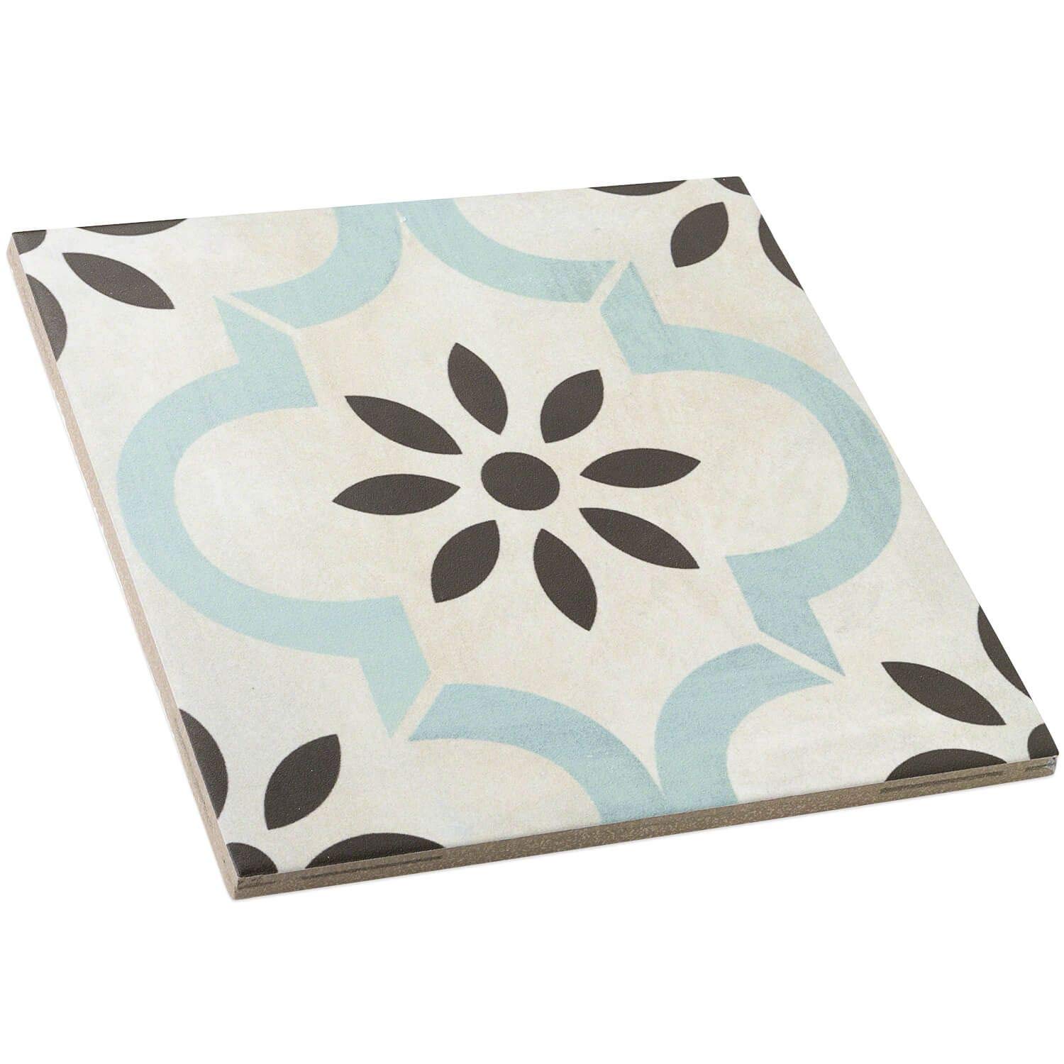Anabella Prado 9 in. x 9 in. Matte Encaustic Porcelain Backsplash, Kitchen, Bathroom Floor and Wall Tile Sample