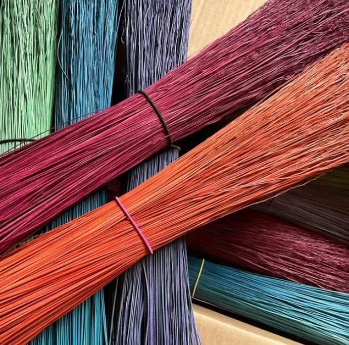Broomcorn 16" 1/2 lb Bundles, Rainbow of Colors to Choose from, Broom Straw, Broom Grass hurl, Broom Corn, Kitchen Witch Crafts and Florals (Dark Blue)