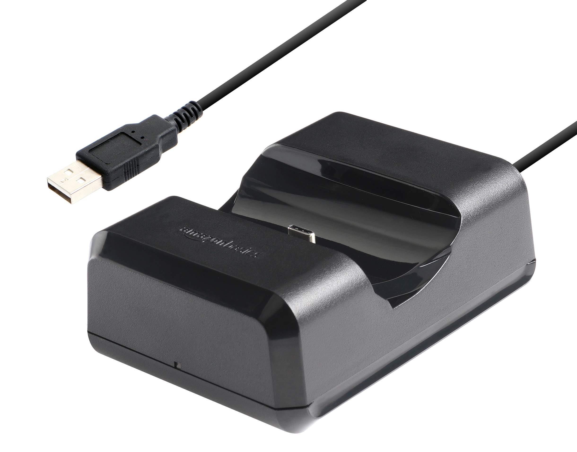 Amazon Basics Charging Dock for Nintendo Switch Pro Controller with USB Cable - 2.6 Feet Cable, Black