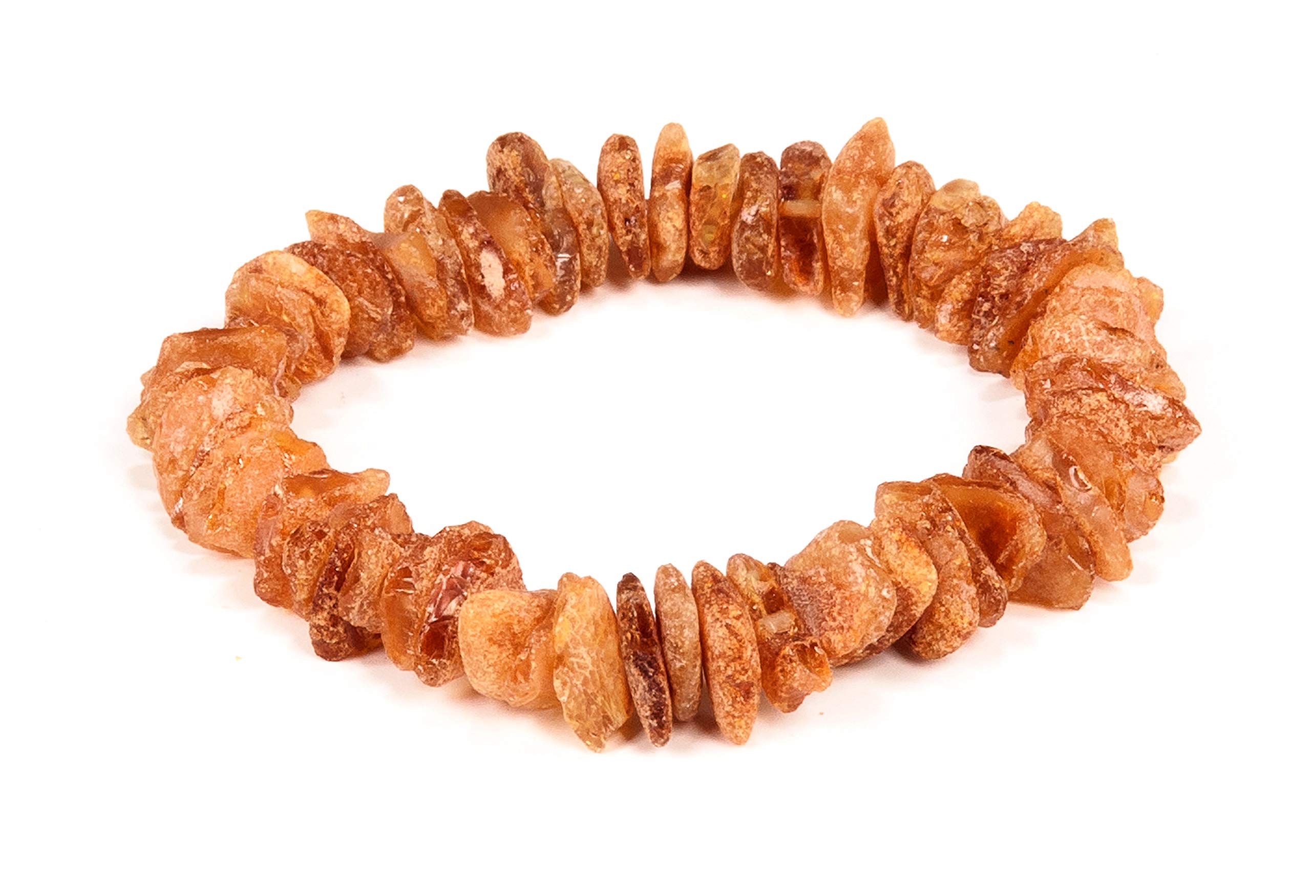 AMBERAGE Natural Baltic Amber Bracelet for Adults (Women/Men) - Hand Made from Raw/Certified Baltic Amber Beads