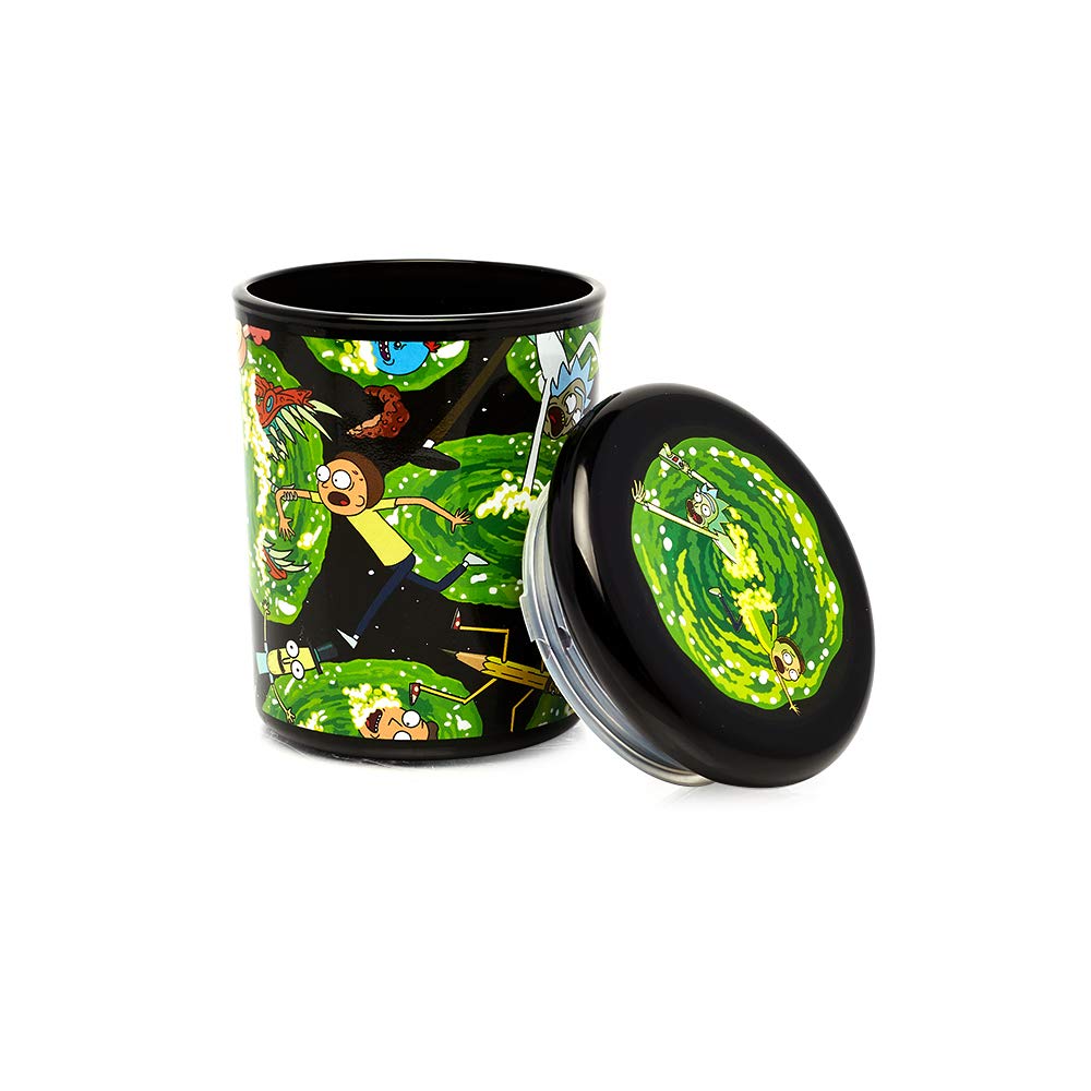 Rick and Morty Portal Container, 6 oz, Multiverse, Stash Jar, Rick Sanchez, Glass, Herbs & Spices, Portal Gun, Alternate Reality