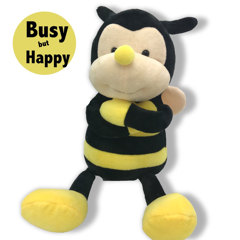 Garden Buzz Cuties Nana The Bee with Smile Face and Yellow Wings Plush Bumblebee Stuffed Animal Shaped Soft Bug Insect Toy Plushie Present