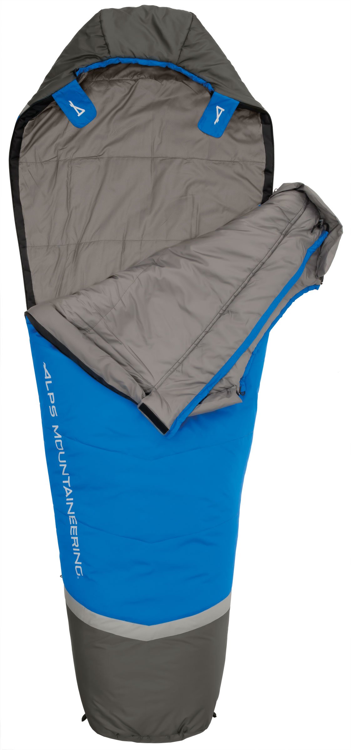 ALPS Mountaineering Aura +35° Mummy Sleeping Bag, Regular - Blue/Charcoal
