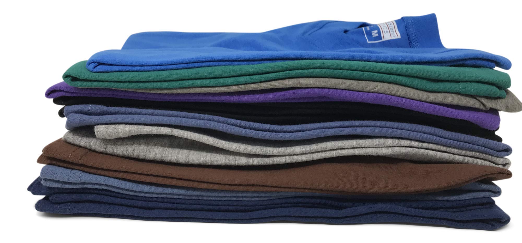 Andrew Scott Boys' 12 Pack V Neck T Shirt/Cotton Color Undershirts - Bonus Pack of 12 (12 Pack-Multi Color, Large 14-16)