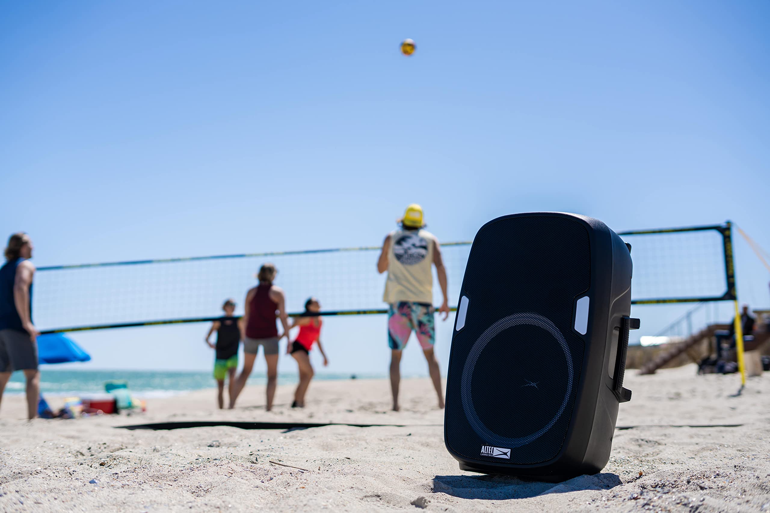 Altec Lansing SoundRover Wireless Trolley Bluetooth Speaker with Microphone, Rechargeable System Speaker for Parties, Karaoke DJ Speaker with Led Lights and USB Smartphone Charger
