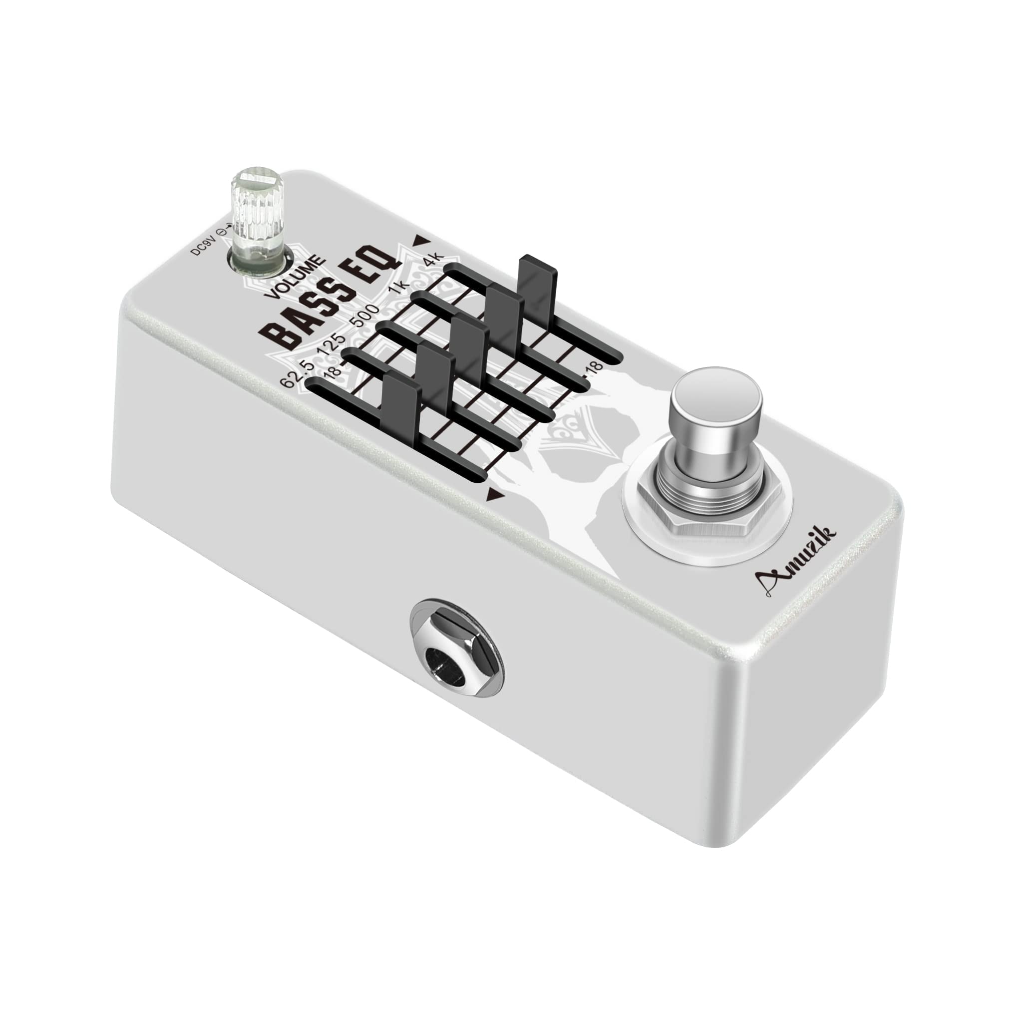 Amuzik Bass EQ Pedal 5 Band Equalizer Pedals For Bass Guitar With 5 Band Graphic Mini Size Full Metal Shell True Bypass, LEF-317B