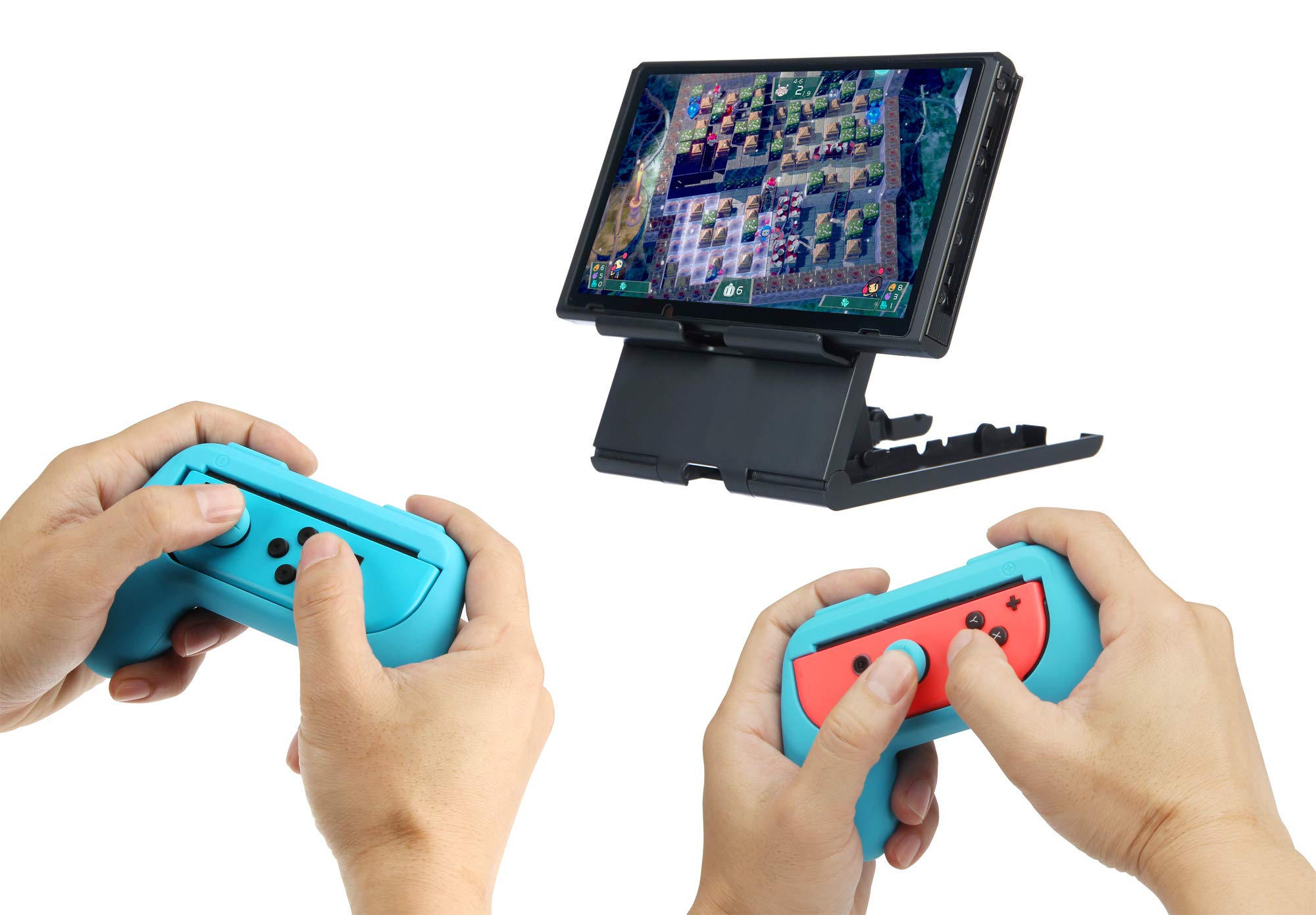 Amazon Basics Grip Kit for Nintendo Switch Joy-Con Controllers - Blue