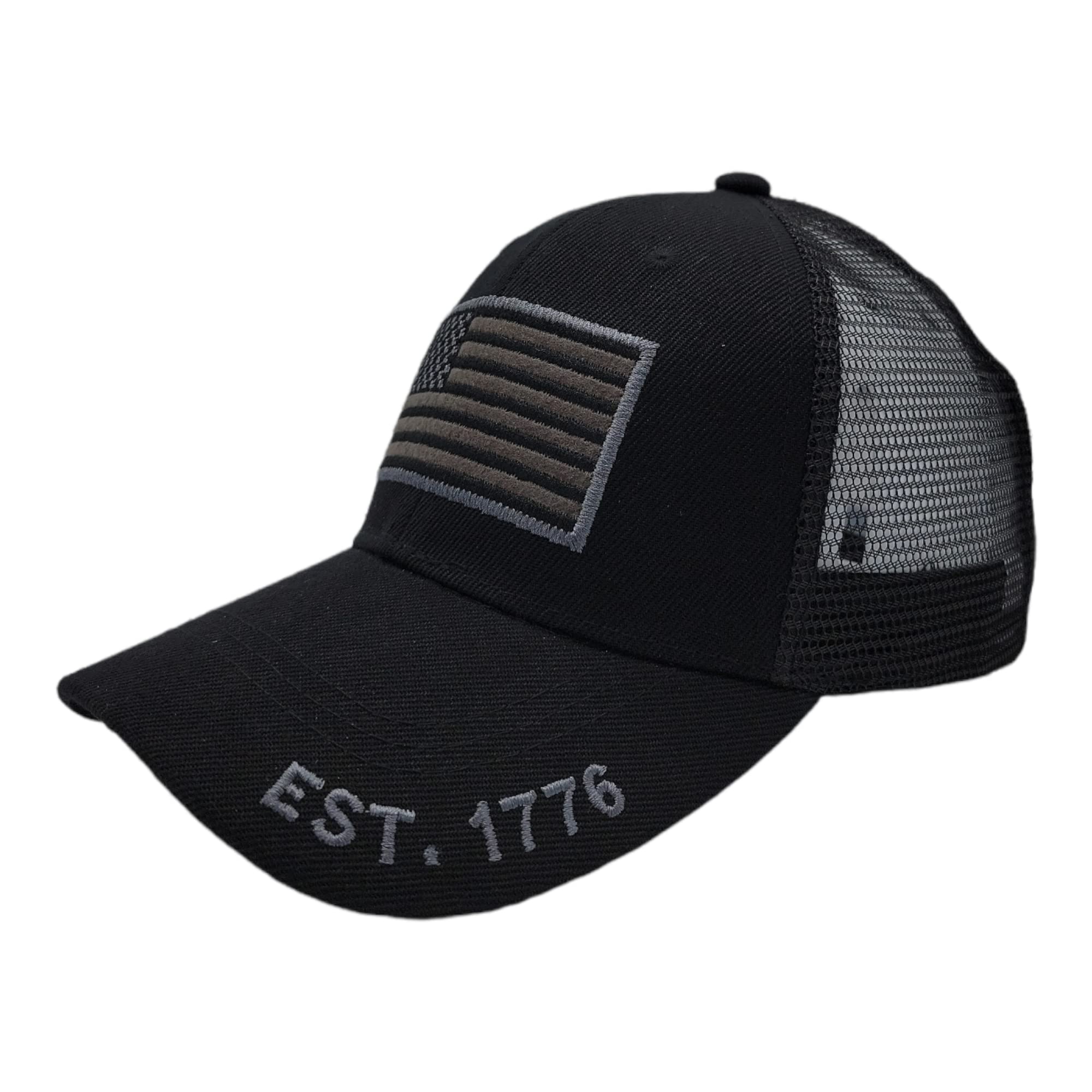 Altis Apparel American USA Flag EST 1776 Hat - Cool Mesh Lightweight Trucker Cap (Khaki)