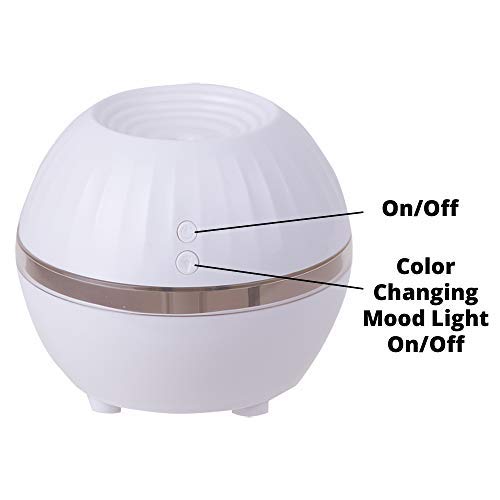 Air Innovations Ultrasonic Cool Mist Personal Humidifier LED Mood Light Model AI-100β Travel Size β for Small Rooms Up to 150 sq. ft. (White)