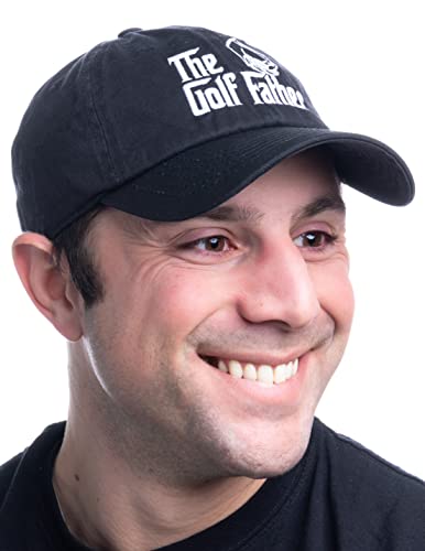 Ann Arbor T-shirt Co. The Golf Father | Funny Saying Golfing Cap, Golfer Low Profile Dad Baseball Hat Black