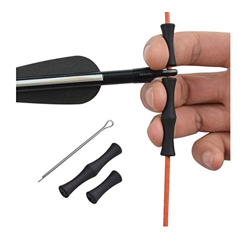 AICHROAD Archery Bowstring Finger Savers Finger Guards Shooting Practice Finger Protector Easy Install with Pin Black