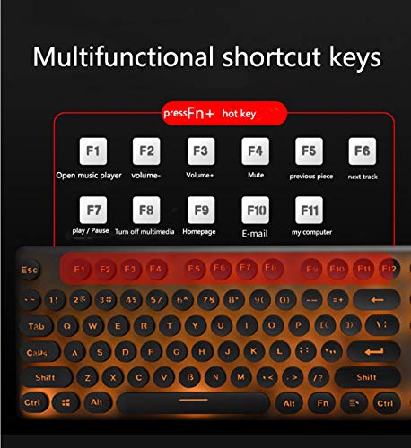 DFFGHKS LED Backlit Wired Keyboard Mechanical Gaming Keyboard, Ergonomic, dustproof and Waterproof, Suitable for laptops, Computers, laptops
