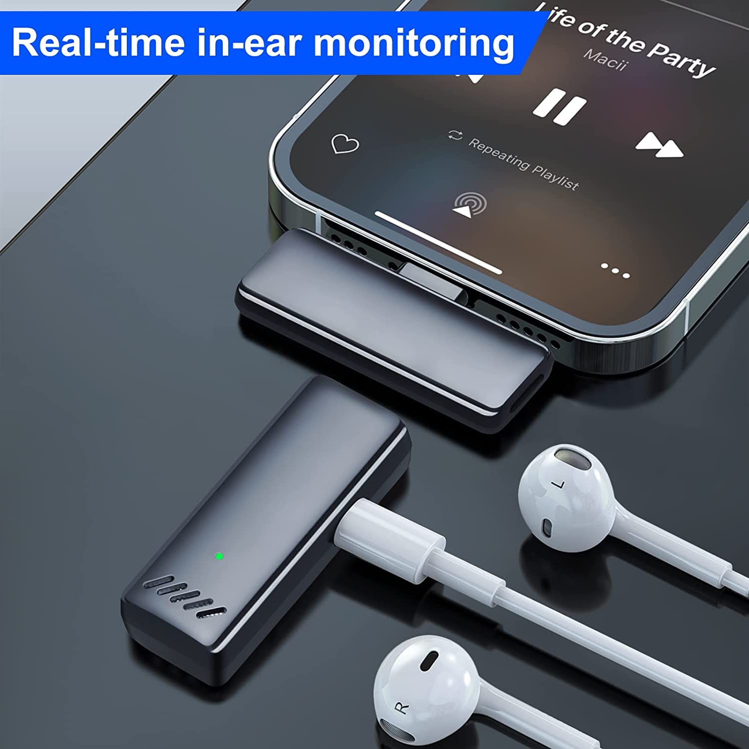 Apzeda Mini Wireless Lavalier Microphone Portable Wireless Mic for iPhone, ipad, Cordless Omnidirectional Condenser Recording Mic for Interview Video Podcast Vlog YouTube TIKTOK