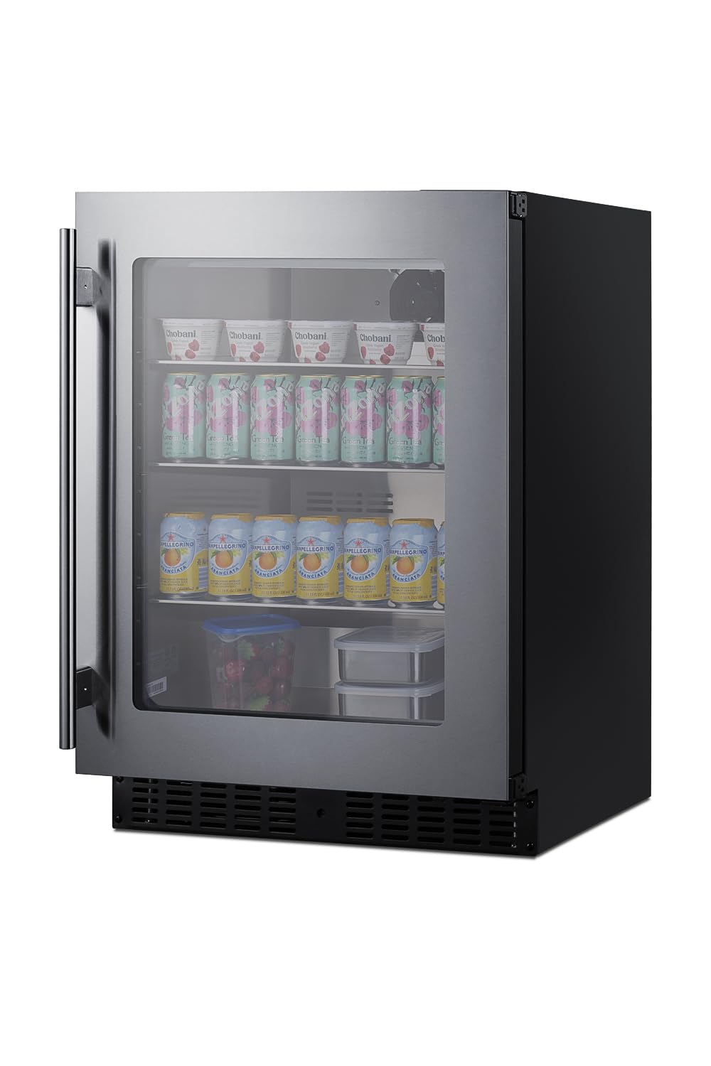 Summit Appliance ASDG2411 24" Wide Built-In Beverage Center, ADA Compliant; 3.25 cu.ft Capacity; Frost-free; Sealed Back; Open Door Alarm; Factory Installed Lock; Dimmable LED Light