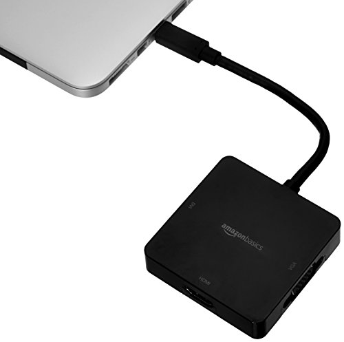 Amazon Basics Mini DisplayPort to HDMI DVI VGA Display Adapter - Black