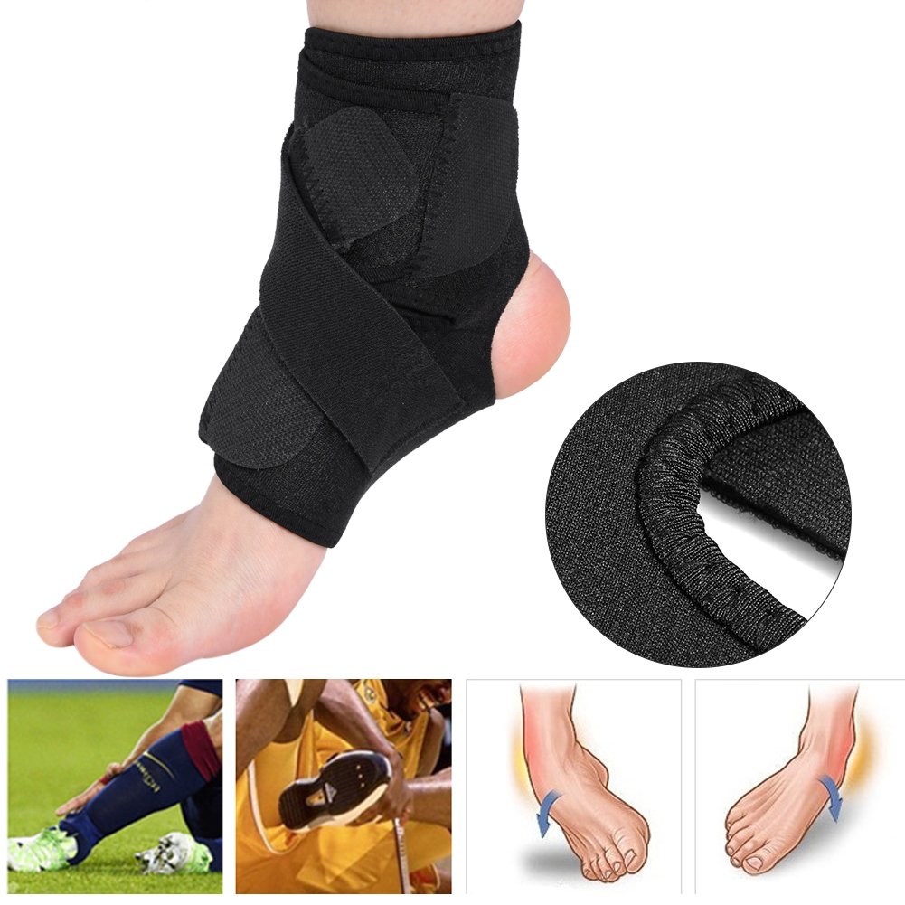 Ankle Support Brace, Ankle Brace for Women and Men, Foot Sprain Injury Pain Wrap Strap Protector Black Adjustable Breathable Ankle Support Brace Compression Ankle Support Wrap For Sprained Ankle