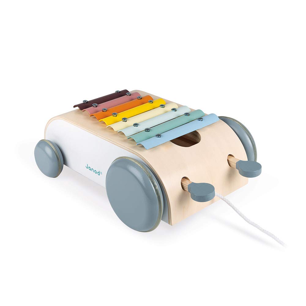Janod - 2-in-1 Sweet Cocoon Xylo Roller Walking and Musical Toy - Ages 18 Months+ - J04406