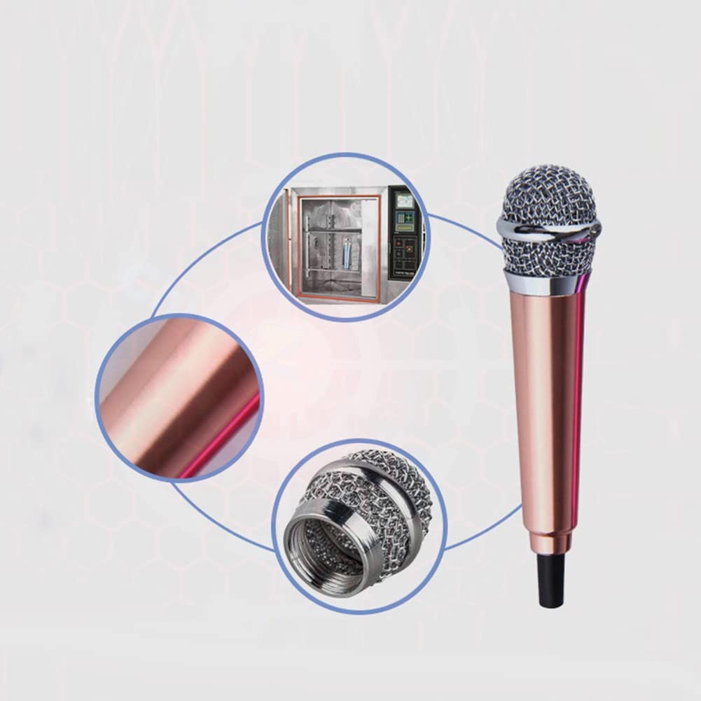 areclern 3.5mm Audio Connector,Singing Mic Equipment,Beautiful Vocal Quality,Mini Type Space Saving,Mini Microphone,Metal Frothing Process,Suitable for Laptop, Phone Golden