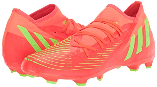 adidas Unisex Edge.3 Predator Firm Ground Soccer Shoe, Solar Red/Solar Green/Black, 9 US men