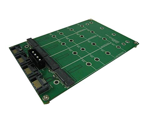 M.2 SATA SSD x 4 to SATA III x 4 Port Adapter with 3.5 Inch Metal Frame