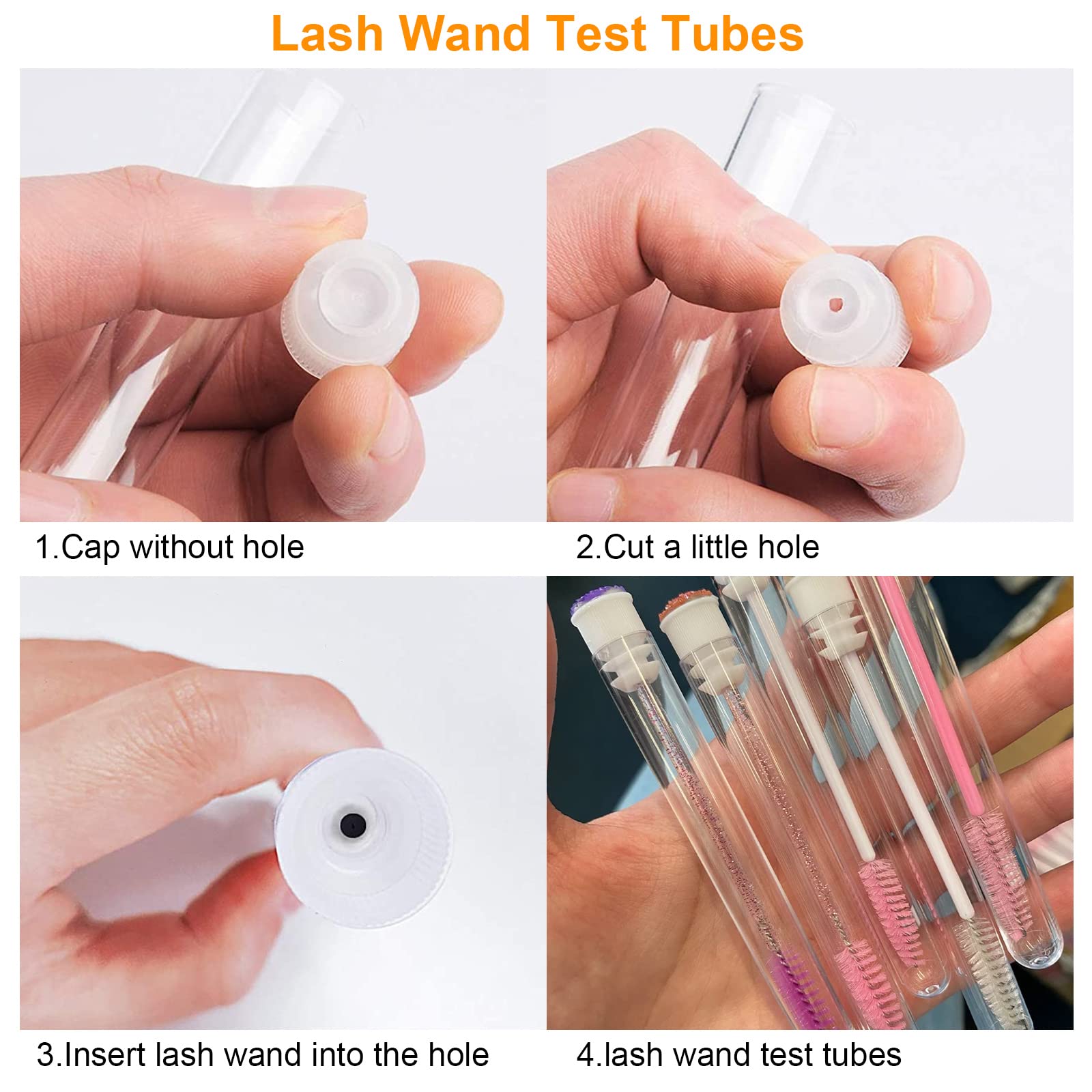 DIRBUY 250Pcs Test Tubes with Caps, 16x100mm Plastic Test Tubes with Caps for Scientific Experiments, Bath Salts, Candy Storage, Party Favors, Halloween