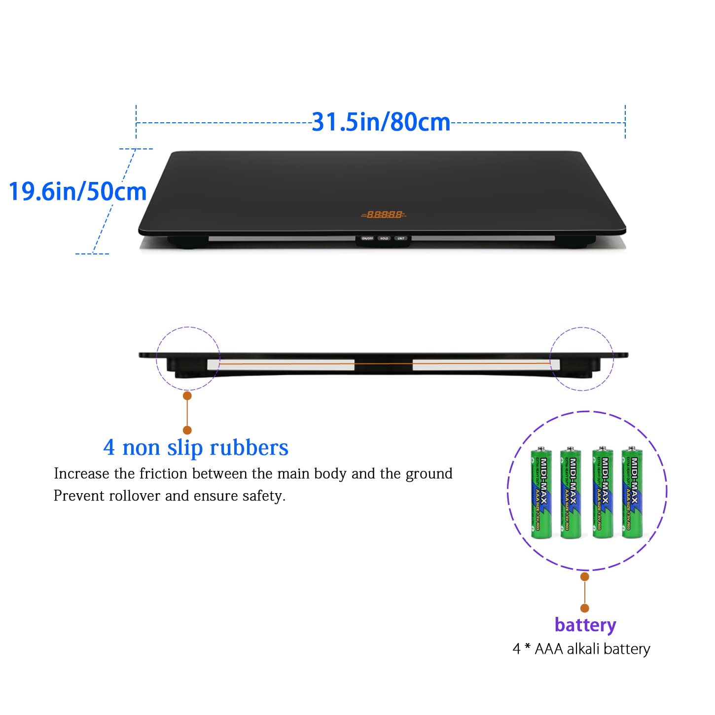 Large Breed Dog Weight Scale, Max Capacity 220 lbs, Surface, Easy Read LCD, Tempered Glass Platform, Includes Comfort Cushion, Ideal for Families and Veterinary Offices, XL(31.5inches)