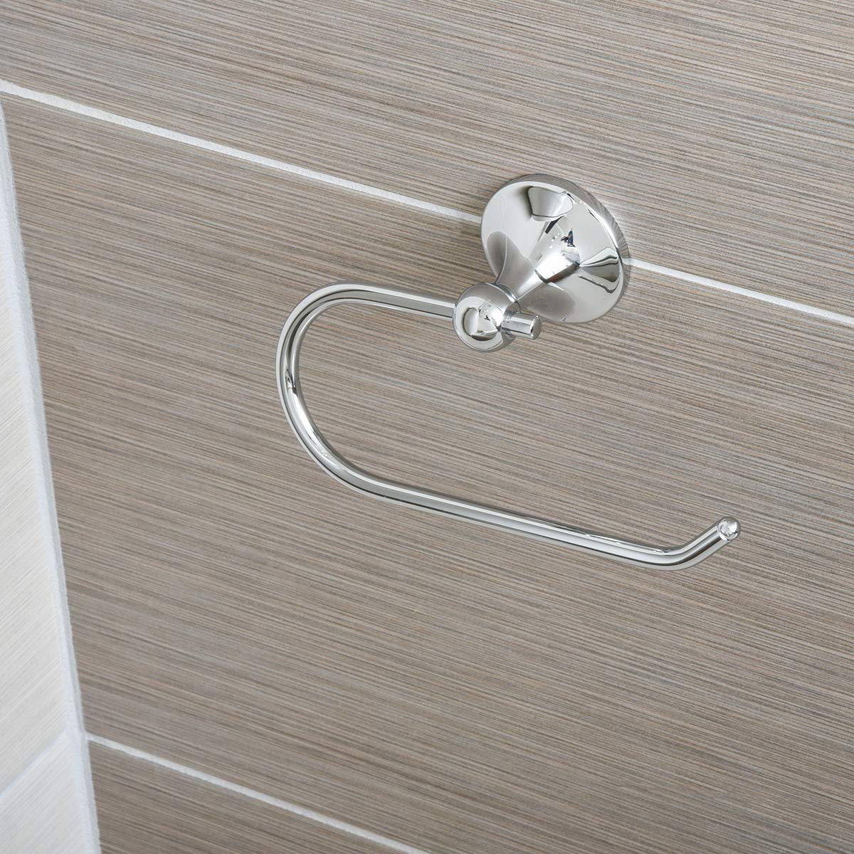 Amazon Basics AB-BR808-SN Modern Euro Toilet Paper Holder, Satin Nickel