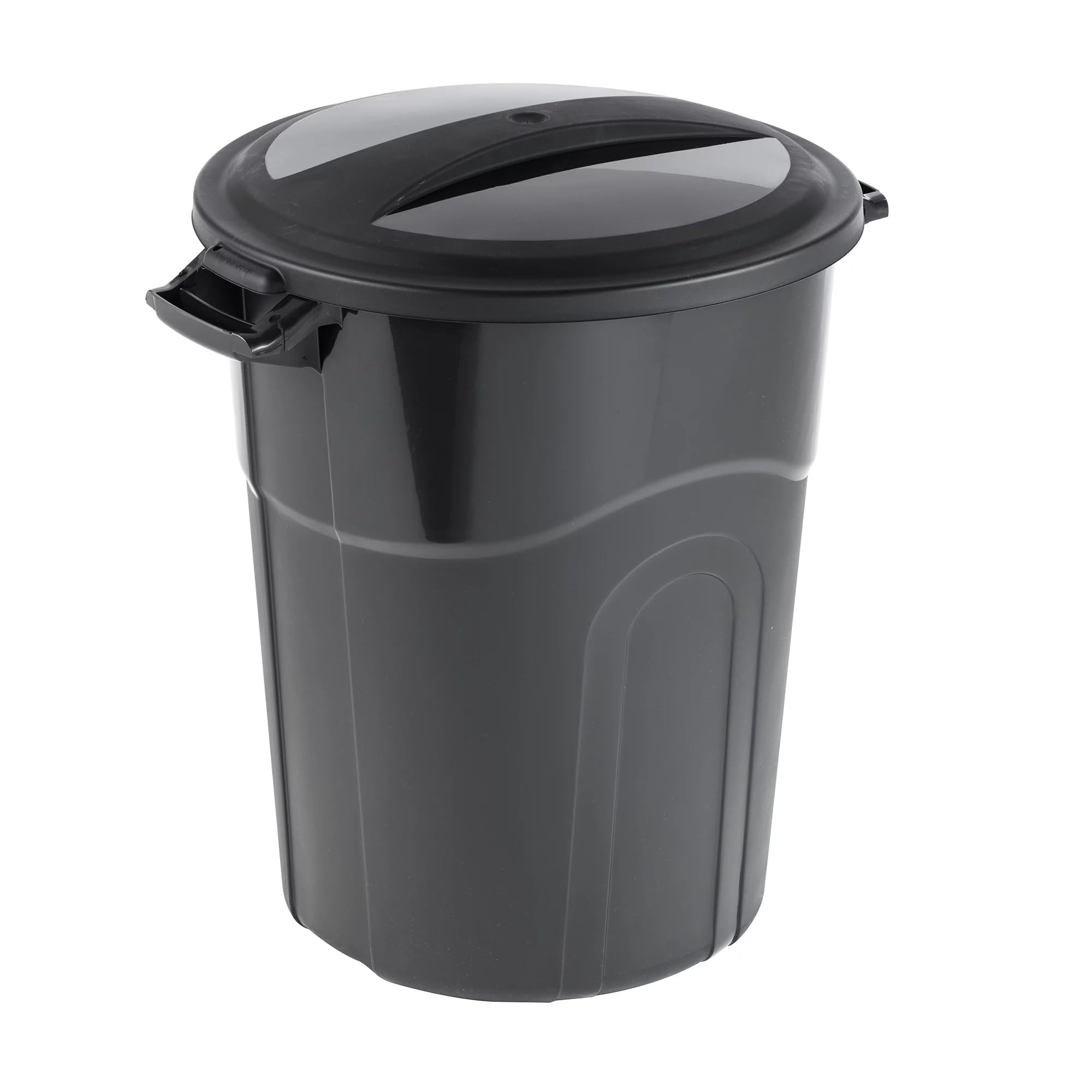 banshao 20 Gallon Heavy Duty Plastic Garbage Can, Included Lid, Black