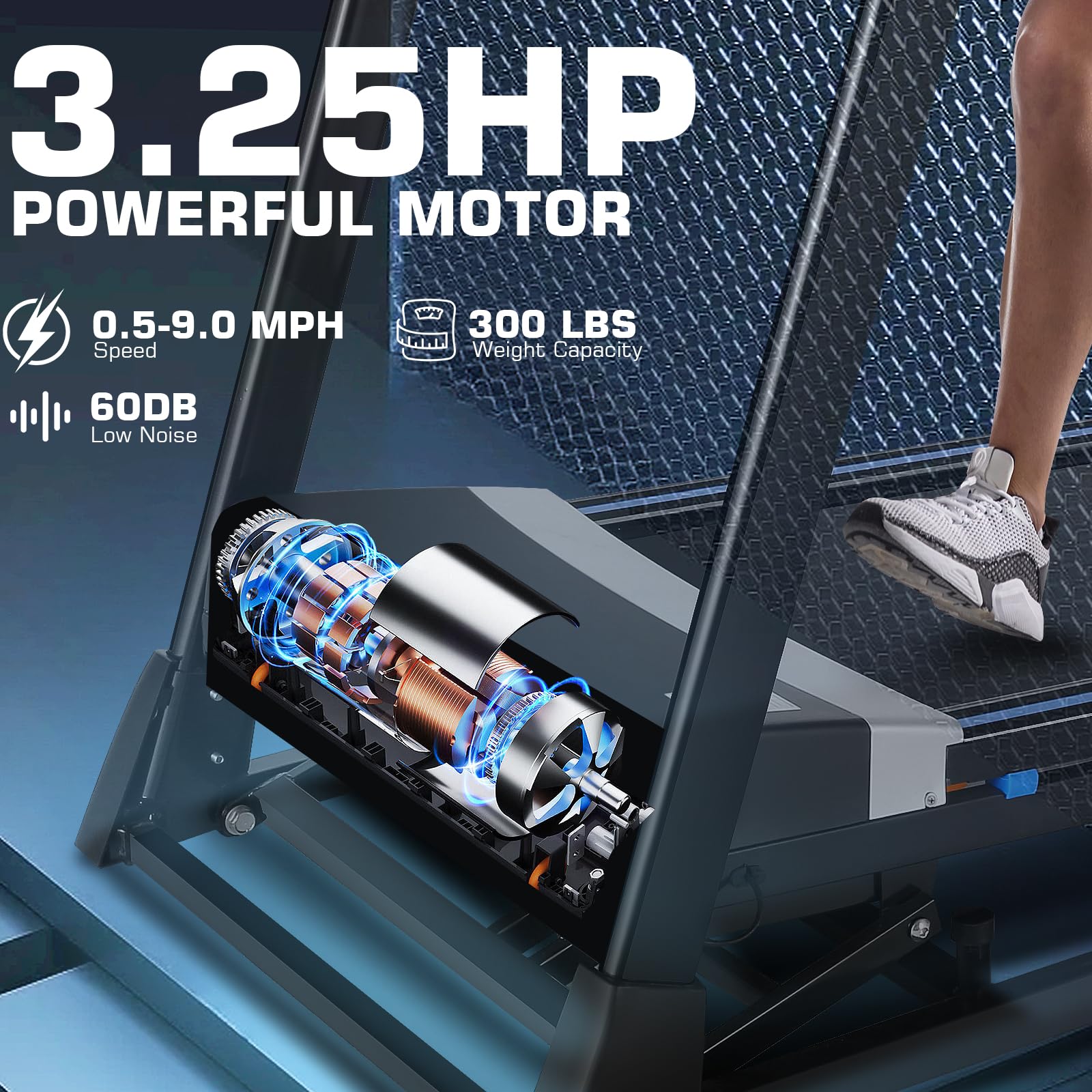 ANCHEER 3.25HP Treadmill,APP Treadmill 300lb Capacity,Folding Treadmills with 15% Auto Incline,Electric Smart Control Running Machines with Bluetooth Speaker,LCD Dispaly,Foldable Treadmill for Home