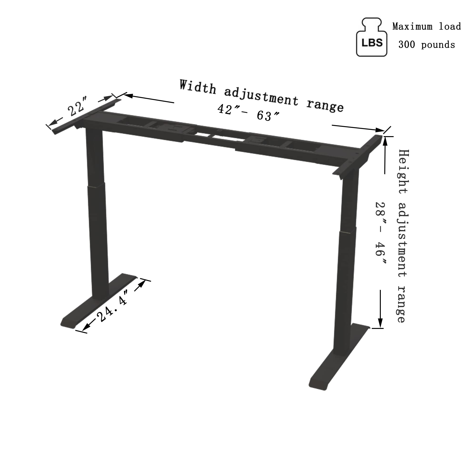 AD ARAZY Electric Stand Up Desk Frame Workstation, Height Adjustable Standing Base Dual Motor DIY Workstation with Touch Memory Controller