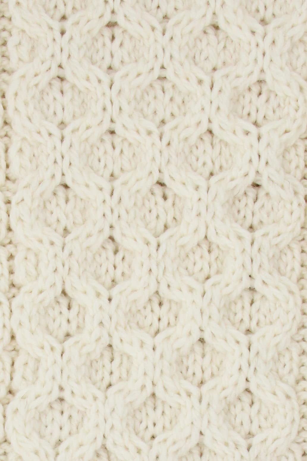 Aran Crafts Irish Shamrock Soft Cable Knitted Scarf 9"x60" (100% Merino Wool)