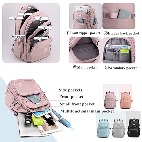 Armbq Girls Backpack Large-Capacity Middle Elementary School Casual Bookbag Kids Outdoor Travel bag Solid Color Daypack for Teens