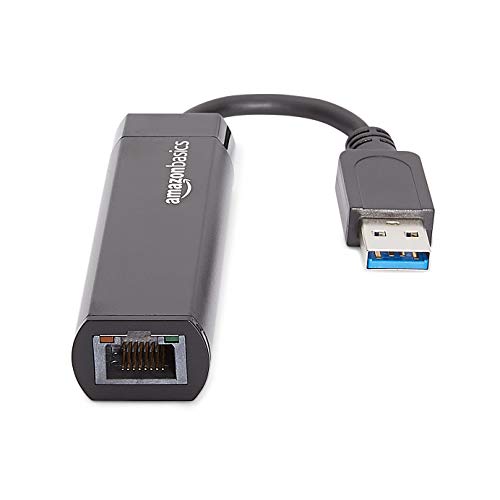 Amazon Basics USB 3.0 to 10/100/1000 Gigabit Ethernet Internet Adapter, 10-Pack, Black