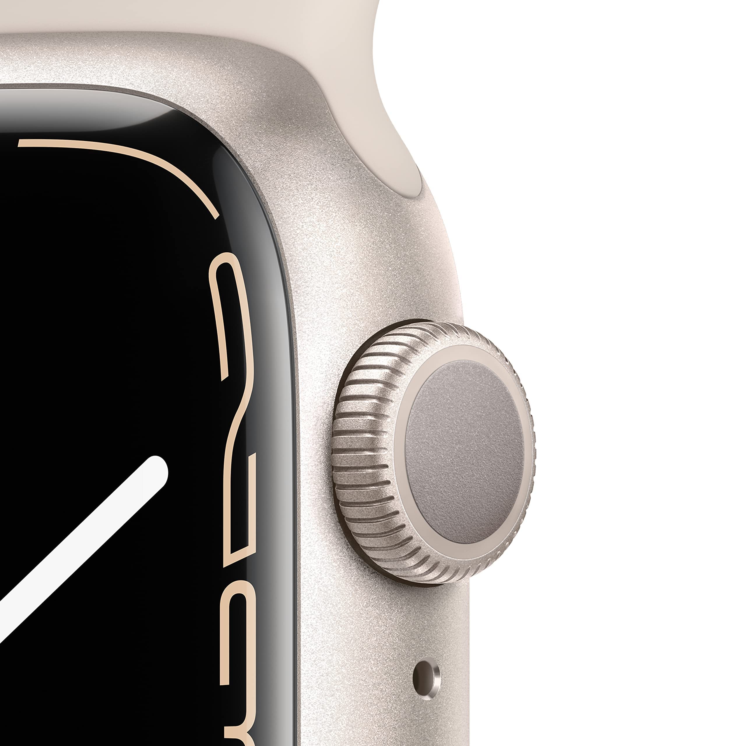 Apple Watch Series 7 (GPS, 41mm) Starlight Aluminum Case with Starlight Sport Band, Regular (Renewed)