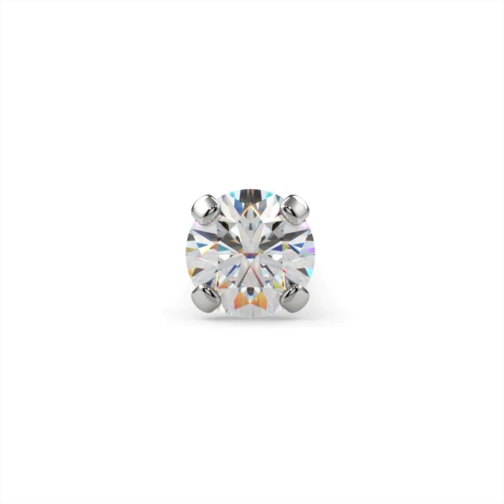 FreshTrends SI1-1.5mm (0.015 ct. tw) Diamond 14K White Gold Nose Ring Bone - 20G